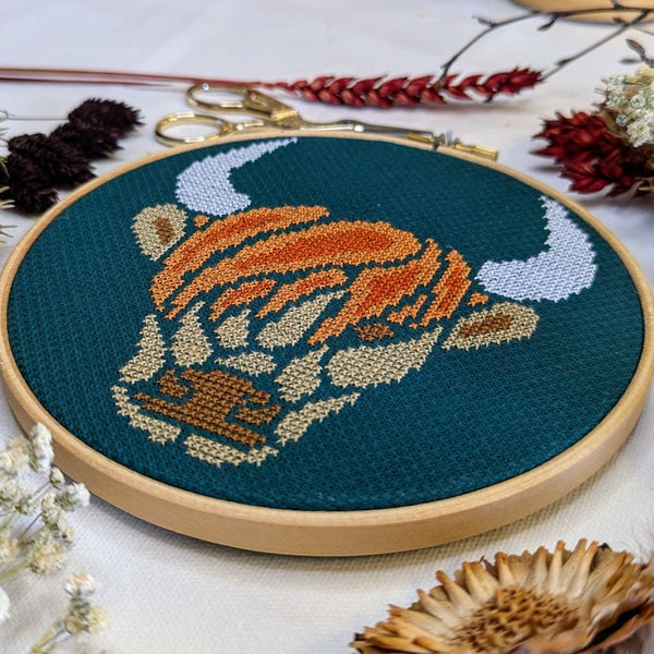 Paisley Highland Coo Cross Stitch Kit | Paraffle