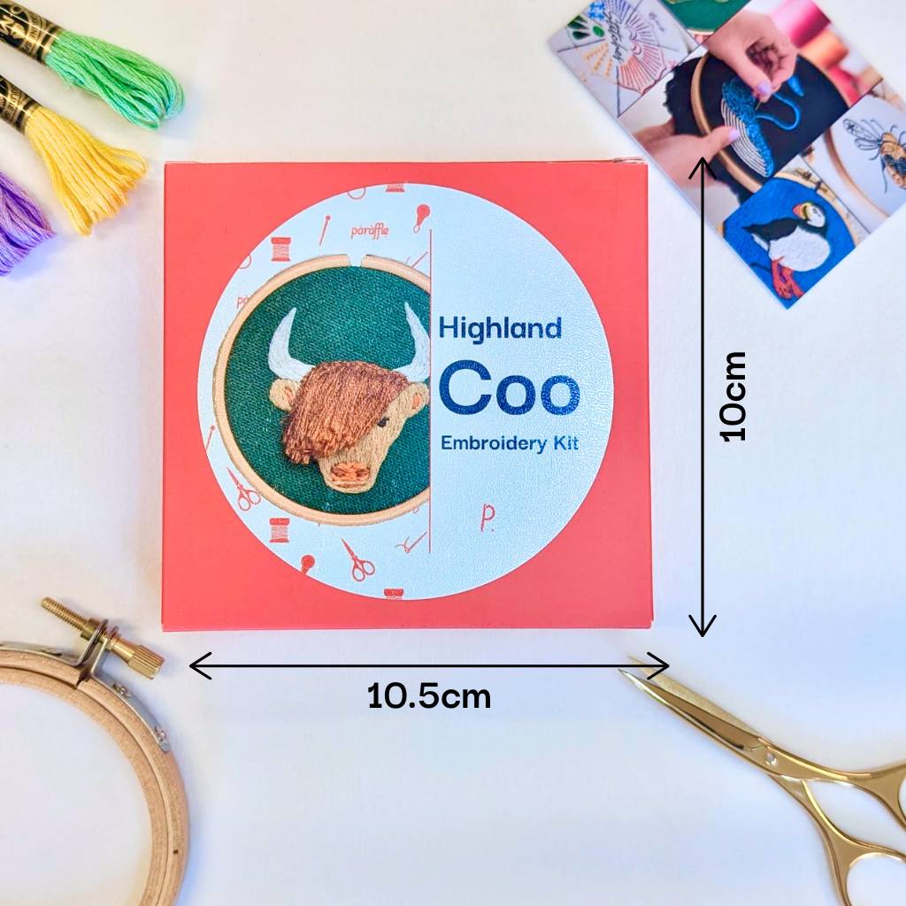 Highland Coo Embroidery Kit | Paraffle Embroidery