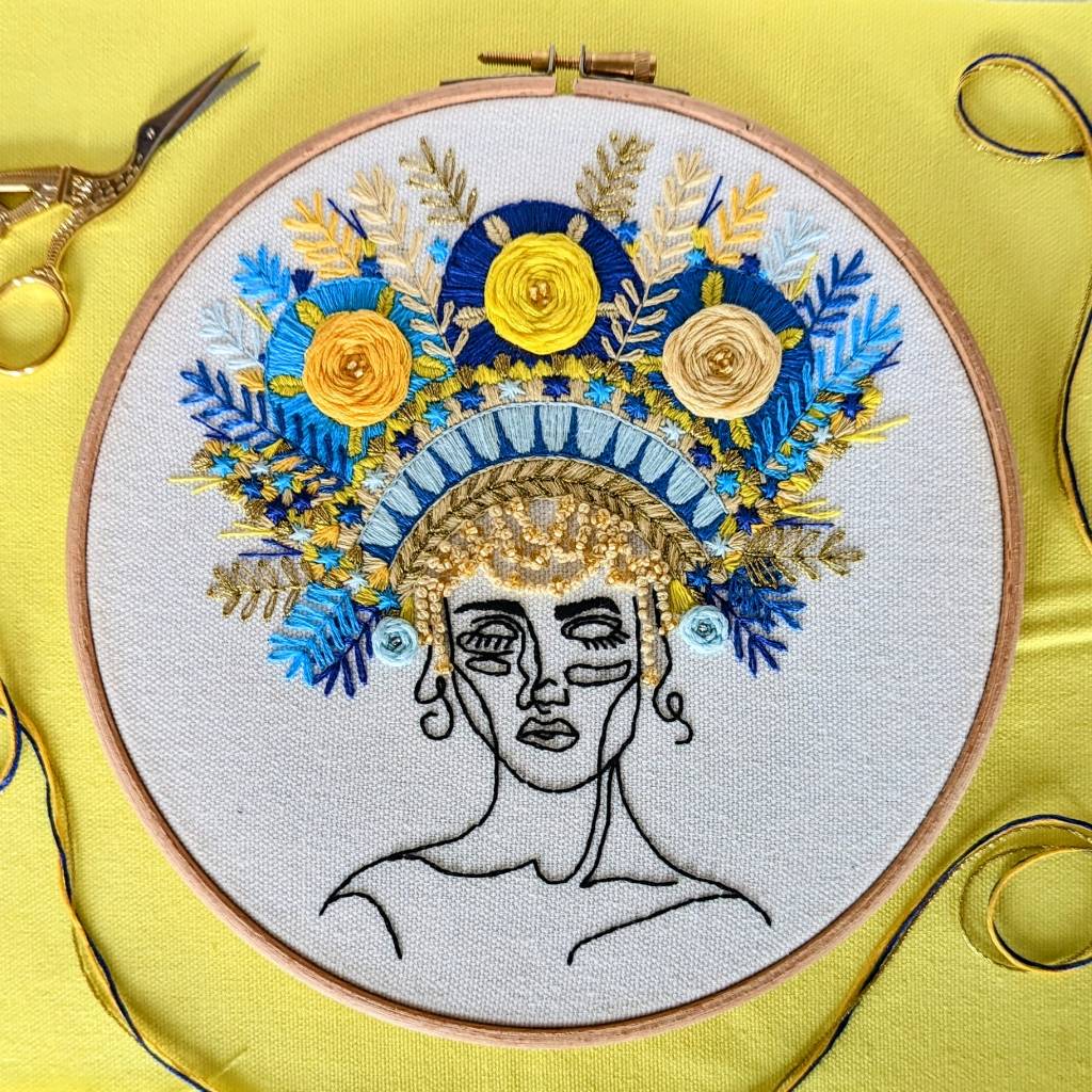 "Melissa" Flower Crown Embroidery Kit | Paraffle Embroidery