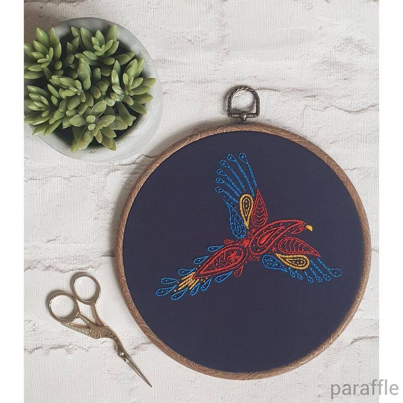 Parrot Embroidery Pattern | Paraffle Embroidery